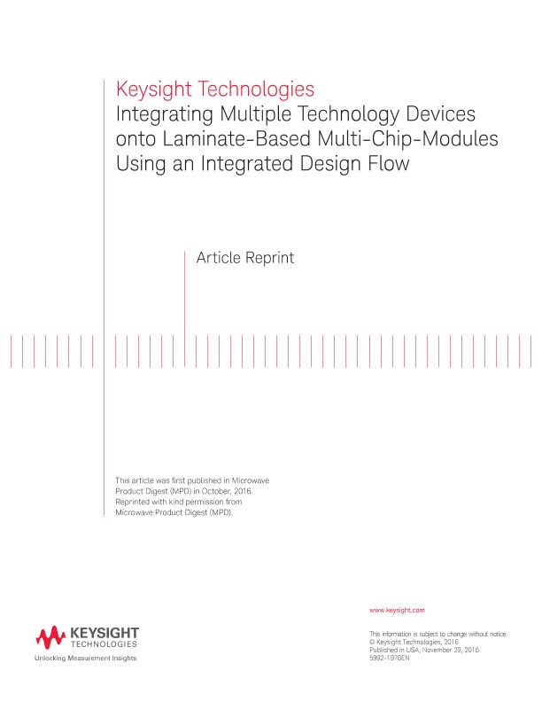 Integrating Multiple Technology Devices onto Laminate-Based Multi-Chip-Modules PDF Asset Page ...